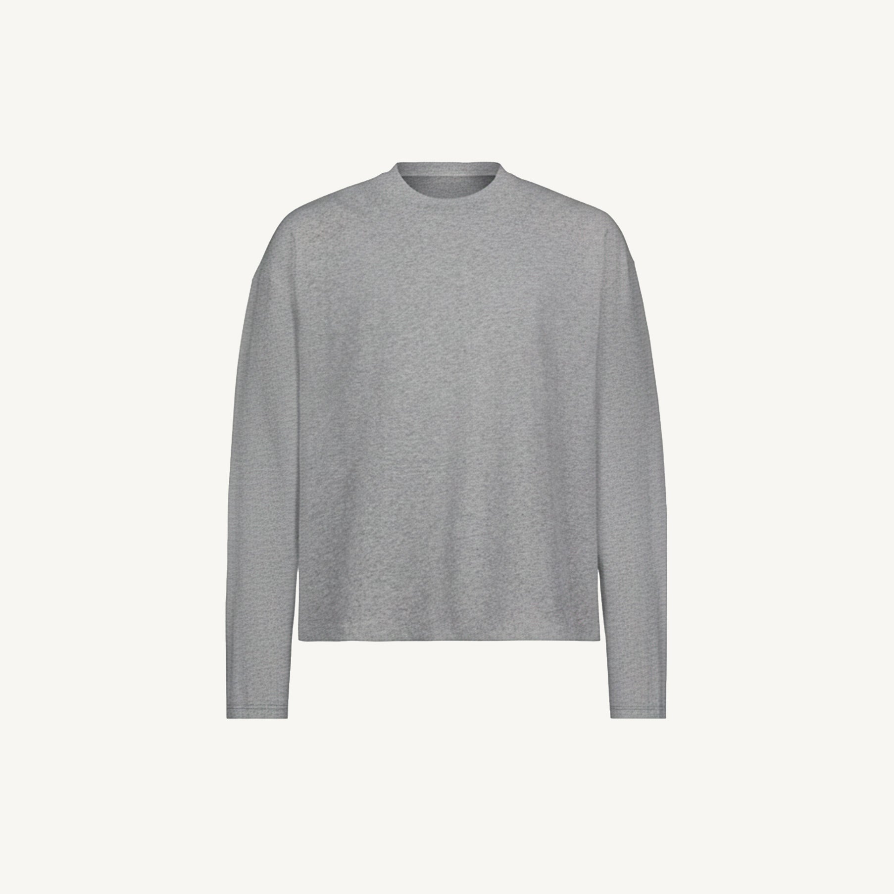Grey Marl Oversized Boxy LS Tee. – WATC STUDIO