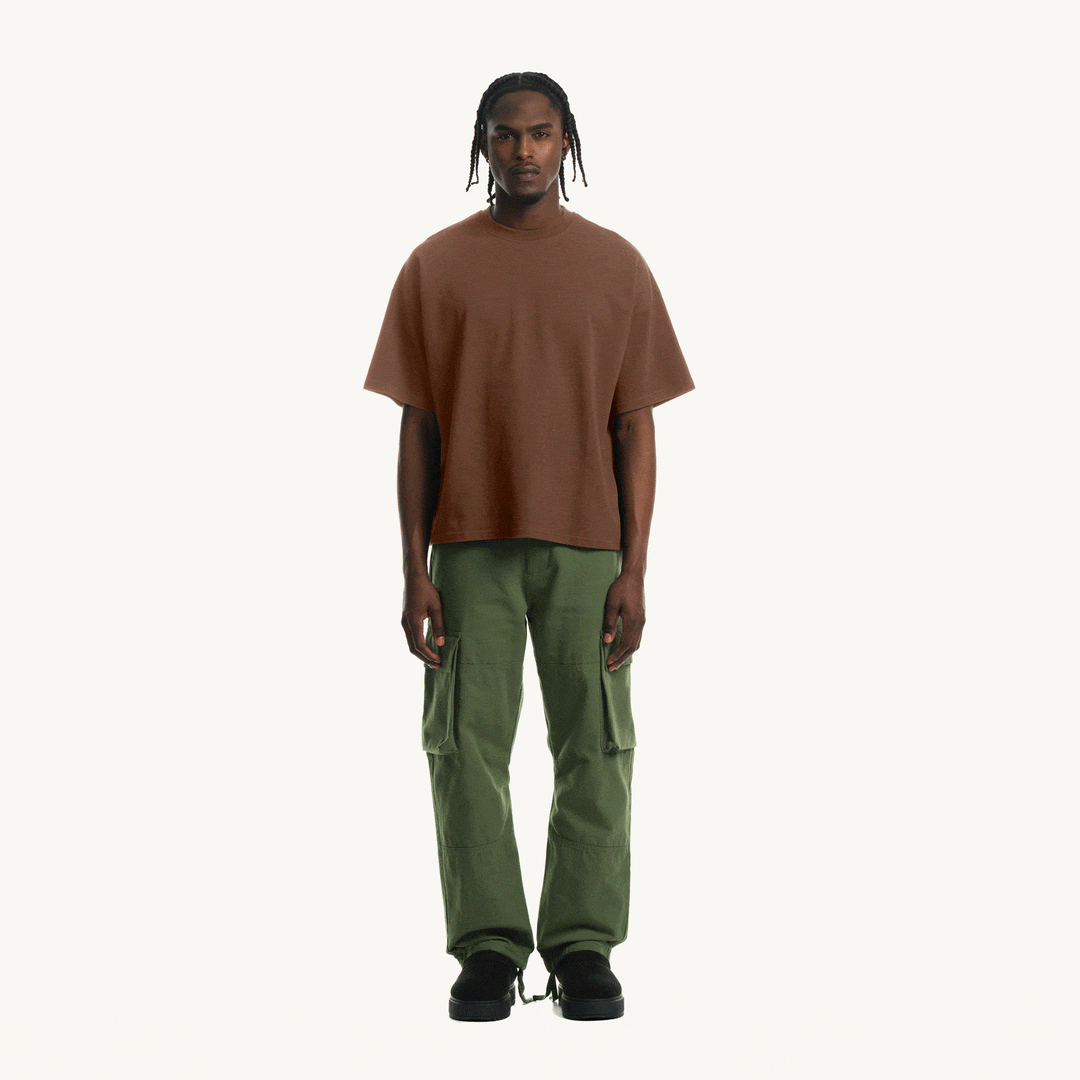 Vintage Brown Oversized Boxy Tee. – WATC STUDIO