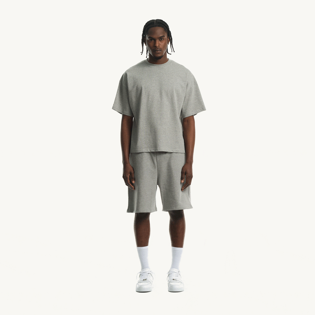 Grey Marl Oversized Boxy Tee. – WATC STUDIO