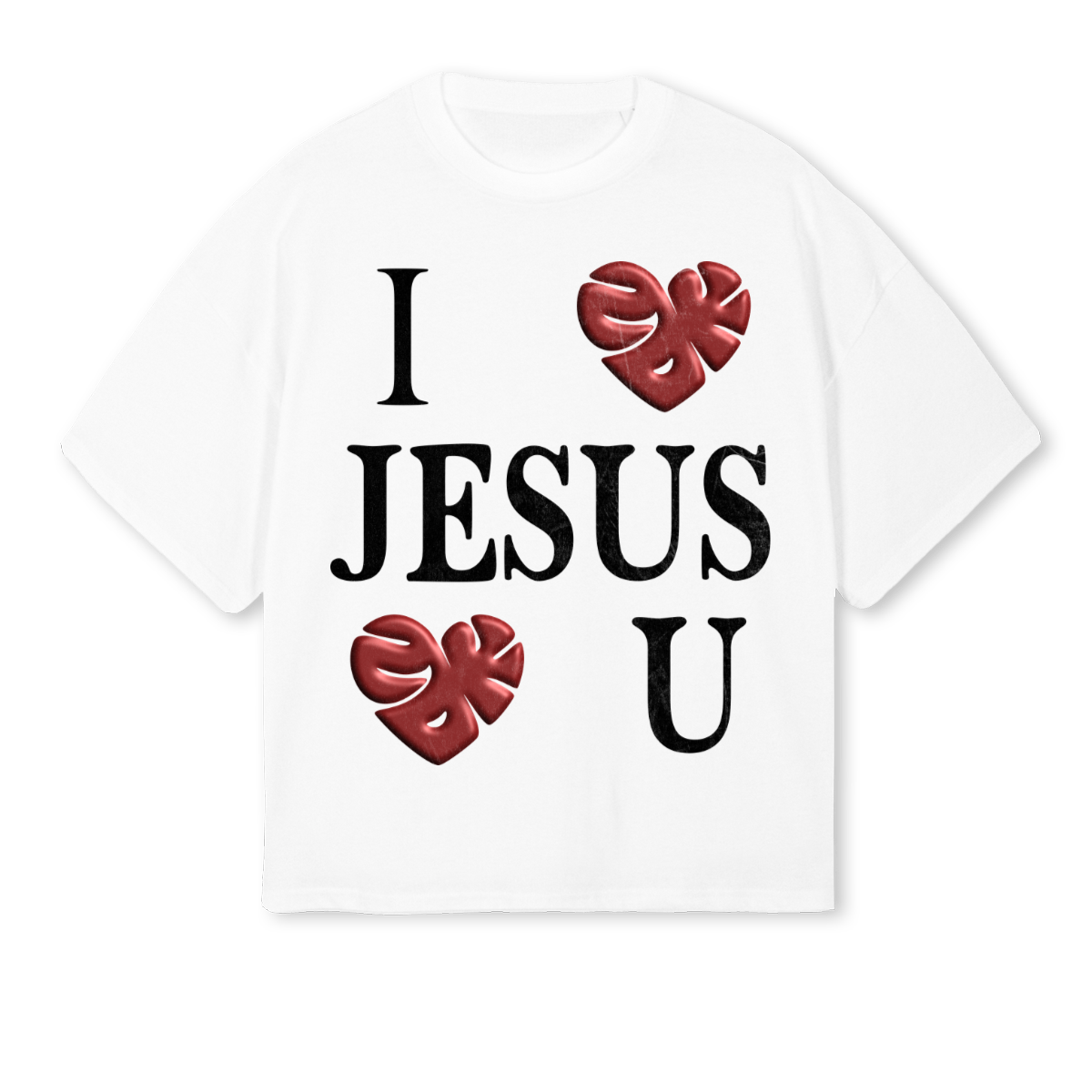 JESUS White Oversized Boxy Tee. – WATC STUDIO