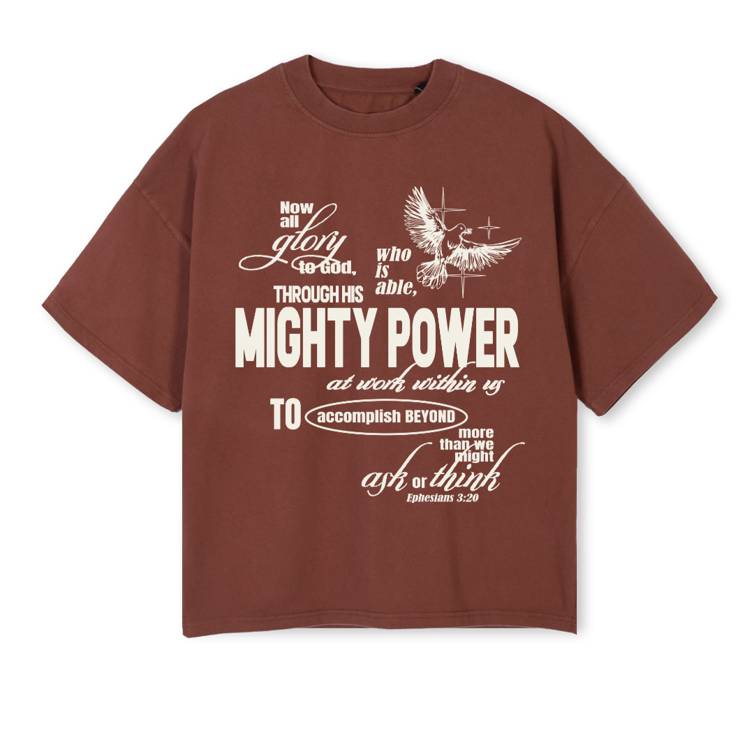 BMIGHTY Vintage Brown Oversized Boxy Tee. – WATC STUDIO