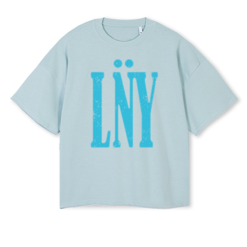 AZUL CLARITO Cold Blue Oversized Boxy Tee. – WATC STUDIO