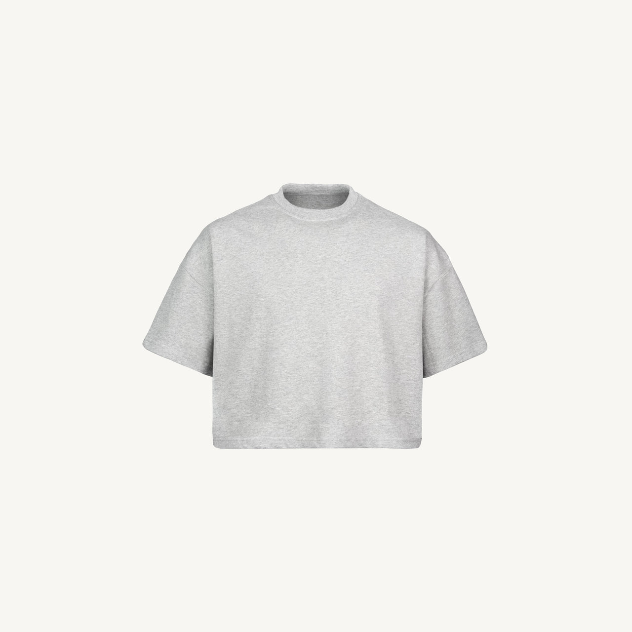 Light Grey Marl Cropped Oversized Tee. – WATC STUDIO