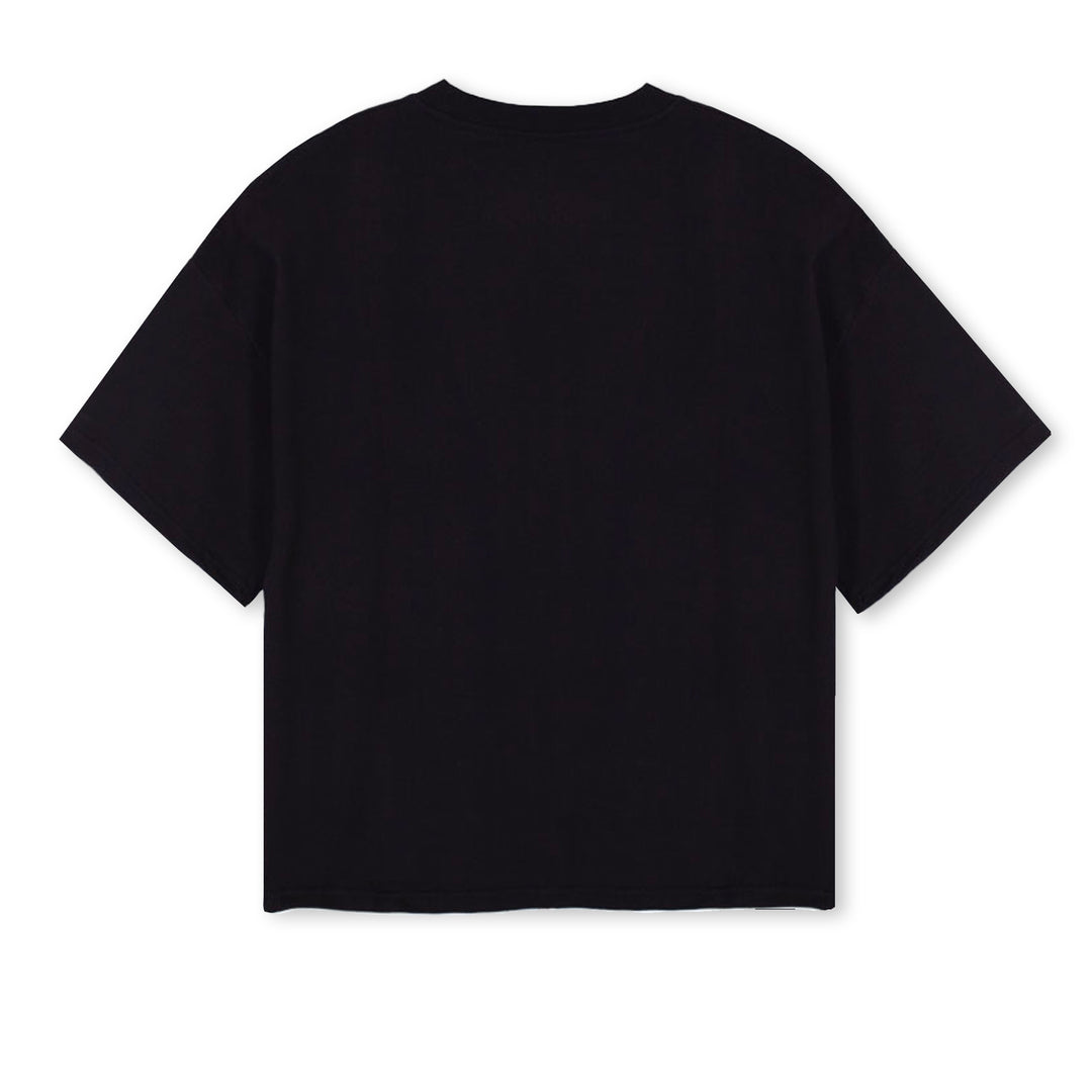 Black Oversized Boxy Tee. – WATC STUDIO