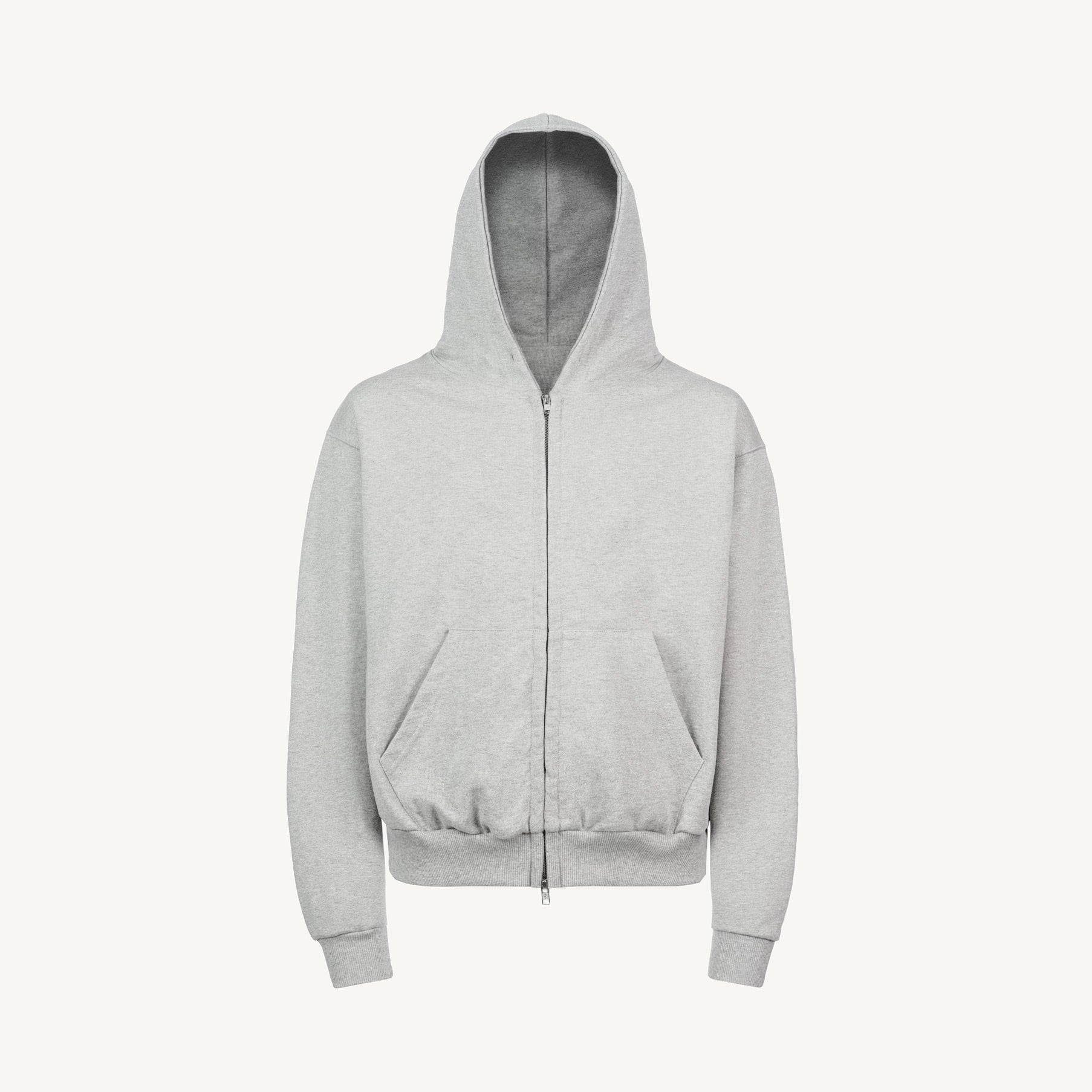 Light Grey Marl Ultra Heavy Oversized Zipped Hoodie. – WATC STUDIO