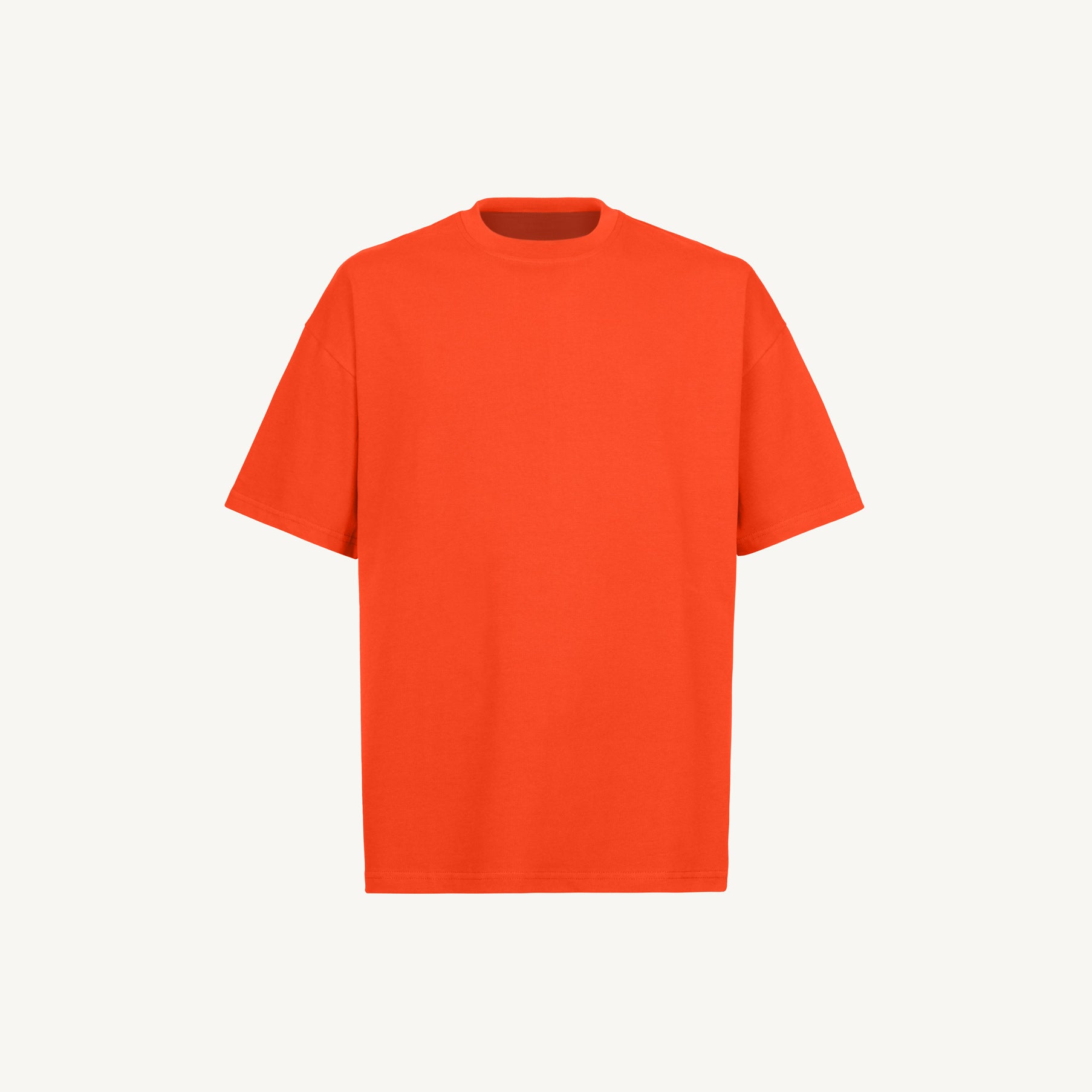 17-1464 TCX Red Orange Oversized Boxy Tee. – WATC STUDIO