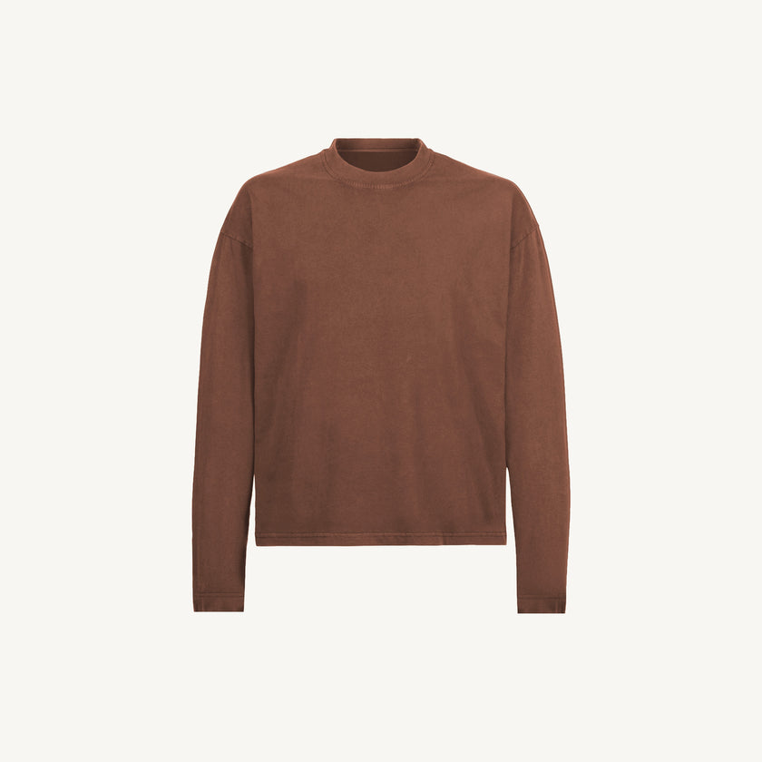 Vintage Brown Oversized Boxy LS Tee. – WATC STUDIO