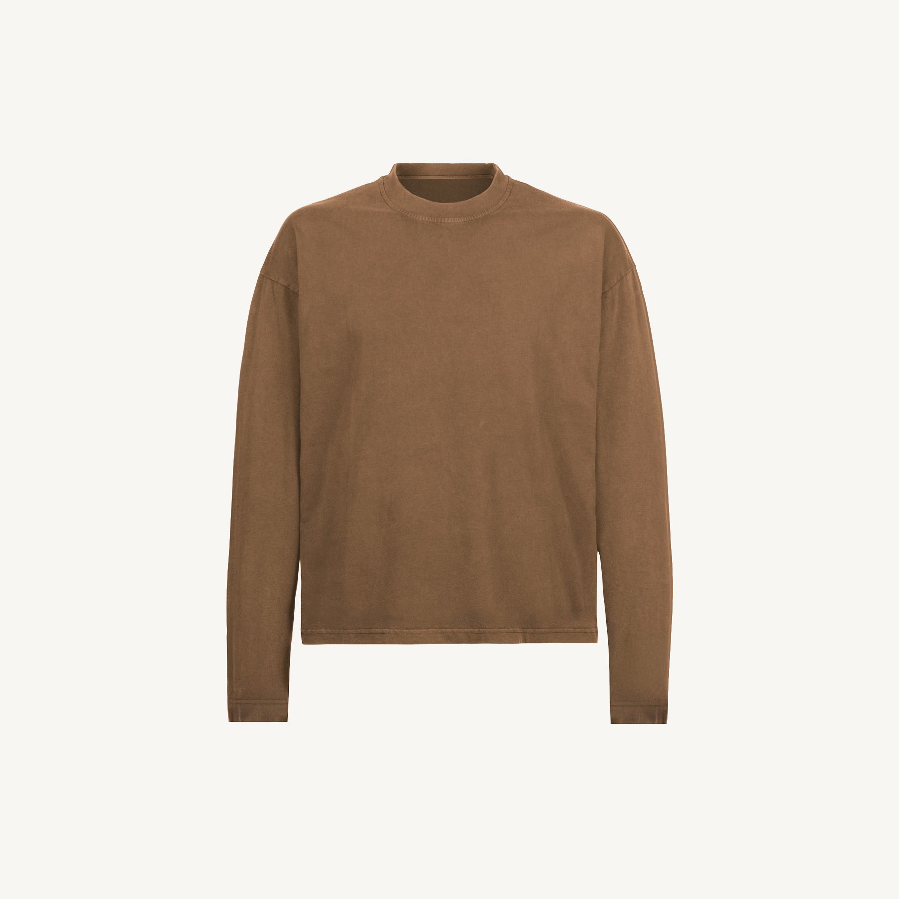 Vintage Tan Oversized Boxy LS Tee. – WATC STUDIO