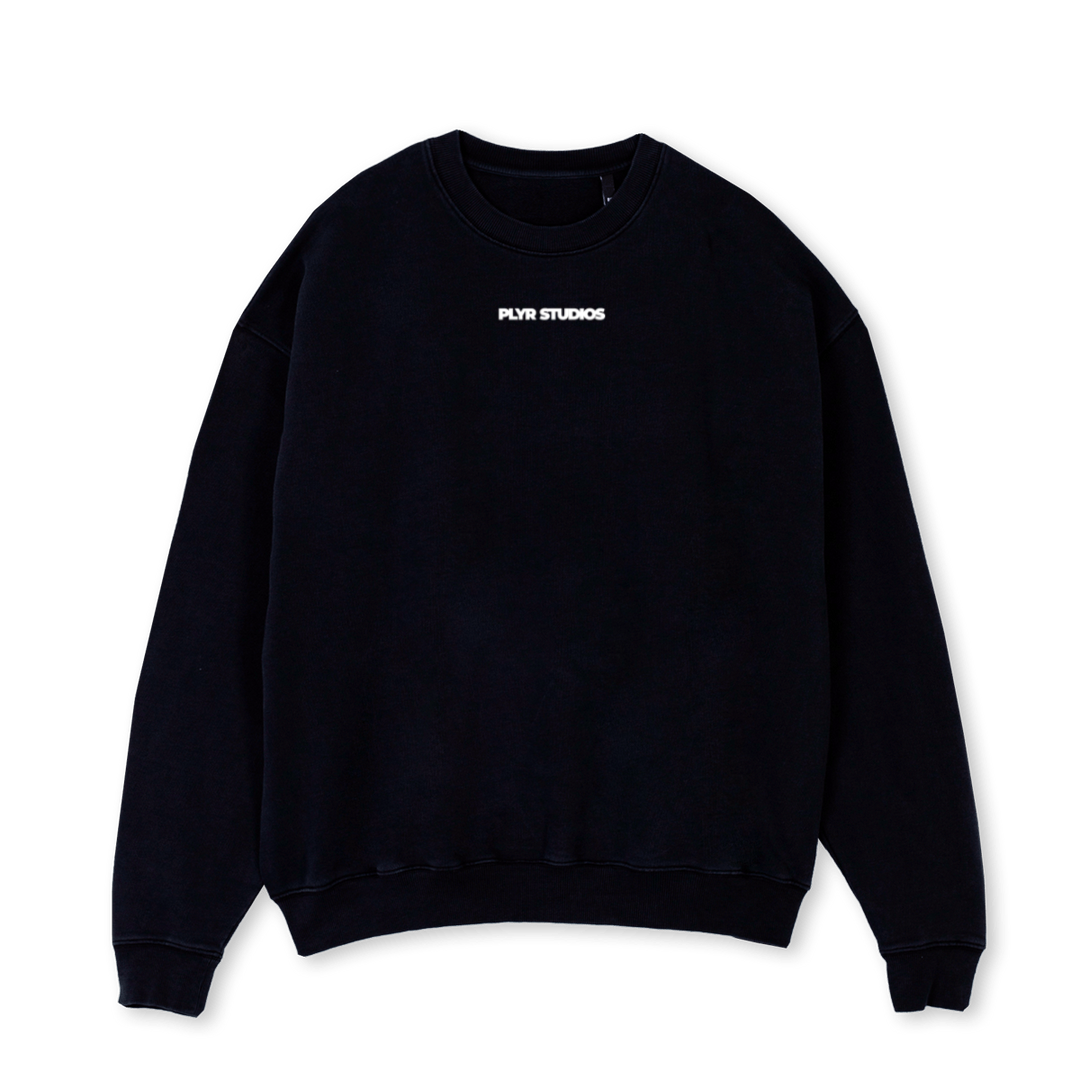 MICHEL_BC Black Oversized Crewneck Sweater – WATC STUDIO