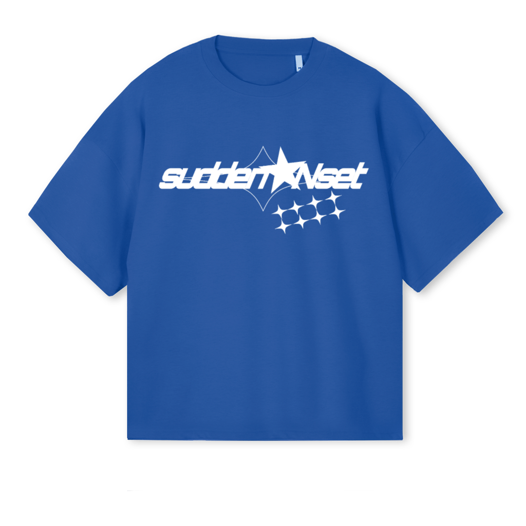 SEGUNDOD Cobalt Blue Oversized Boxy Tee. – WATC STUDIO