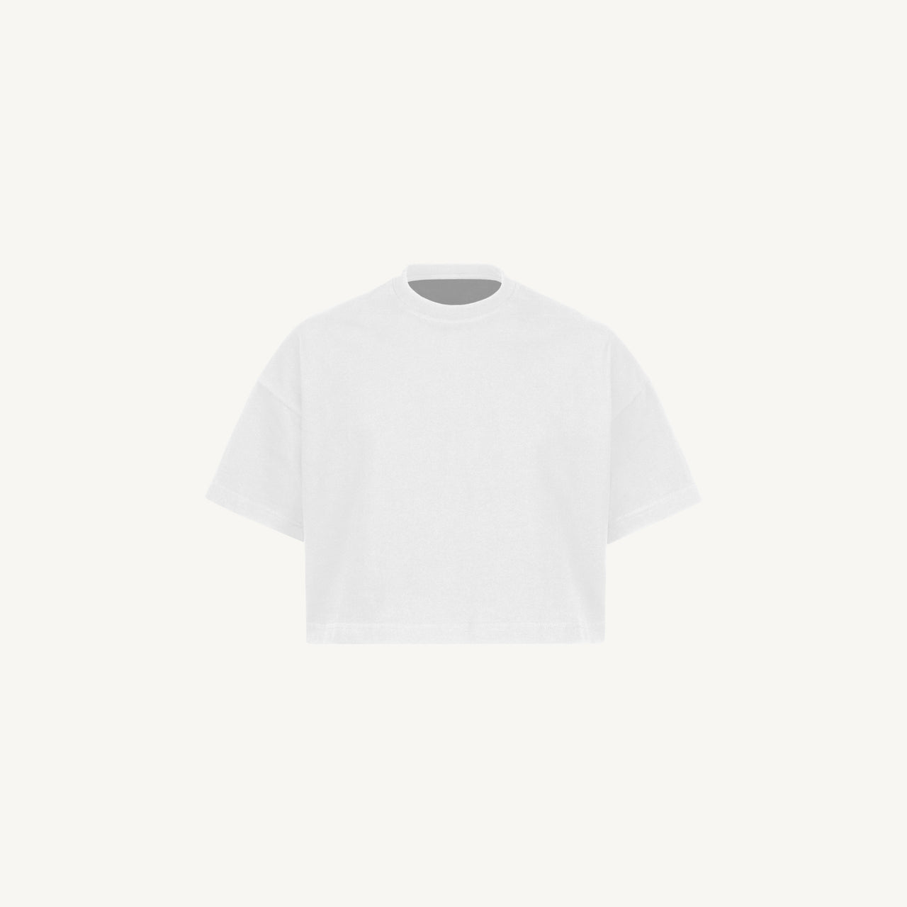 White Cropped Oversized Tee. – WATC STUDIO