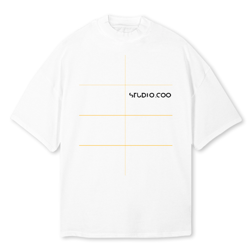 STUDIOCOOFFICIAL White Oversized Mock Neck Tee. – WATC STUDIO