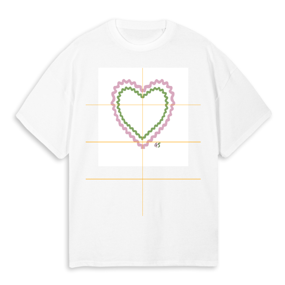 GS HEART White Oversized Tee. – WATC STUDIO