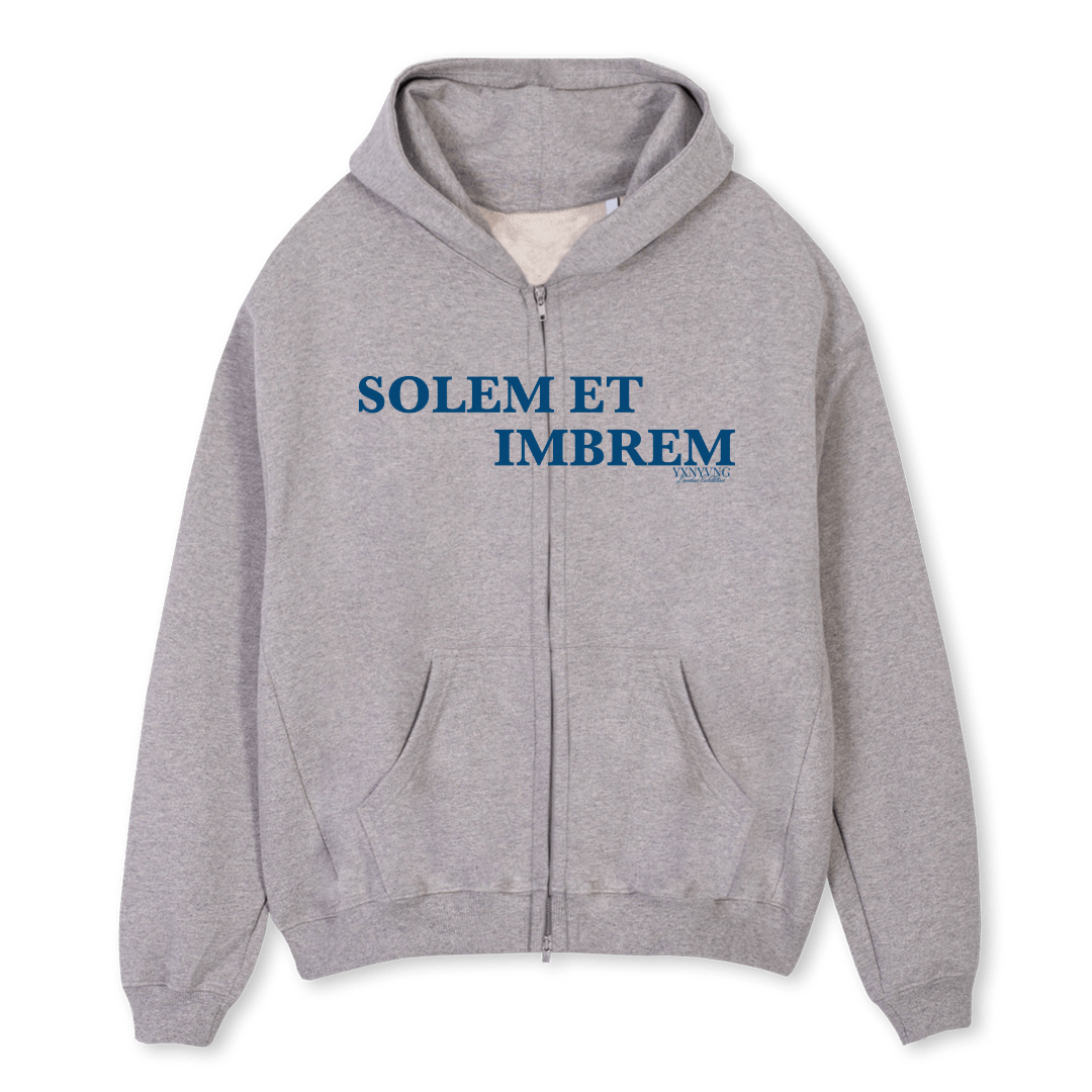 SOLEM ET IMBREM Grey Marl Oversized Zipped Hoodie. – WATC STUDIO