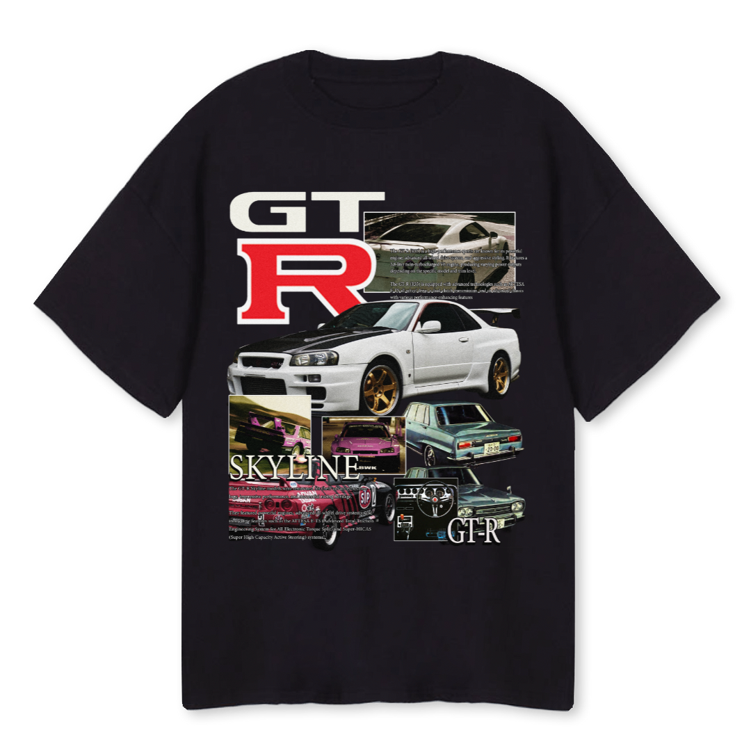 NISSAN GTR Black Oversized Tee. – WATC STUDIO