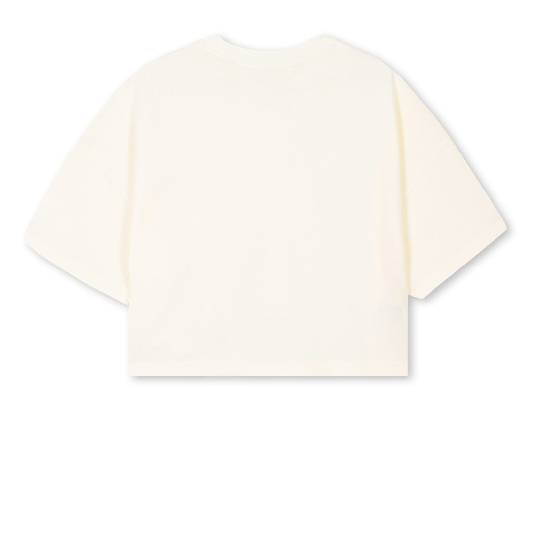 Cream Cropped Oversized Tee. – WATC STUDIO