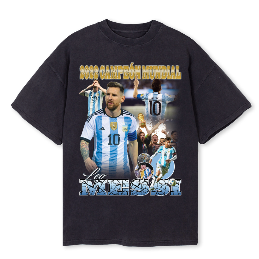 MESSI Vintage Black Oversized Tee. – WATC STUDIO