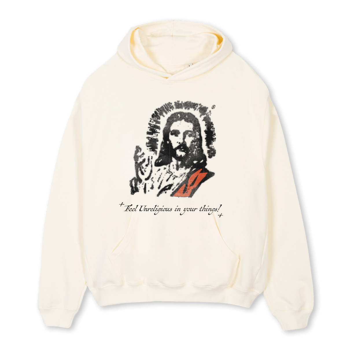 FALLING Cream Oversized Hoodie. – WATC STUDIO