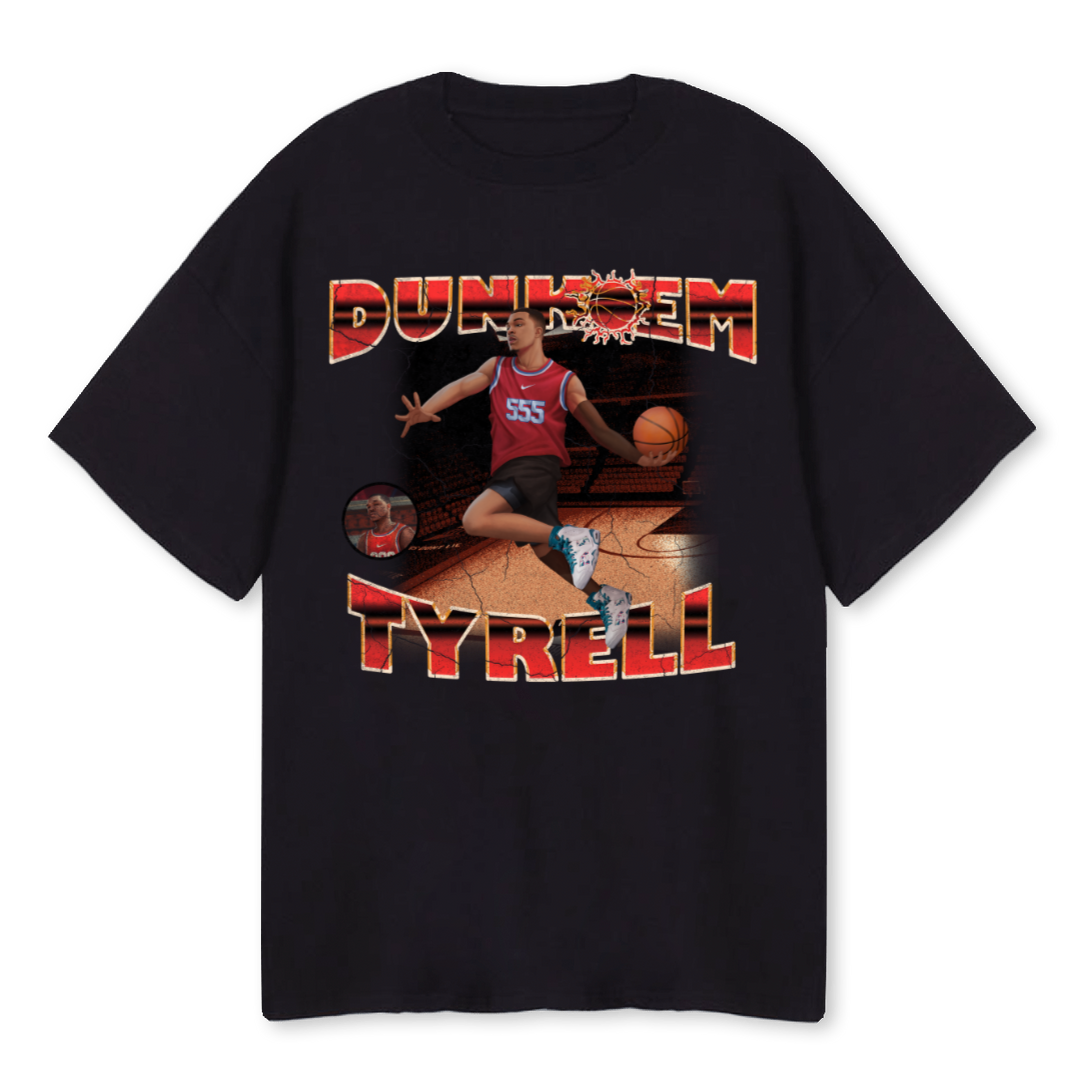 DUNK EM Black Oversized Tee. – WATC STUDIO